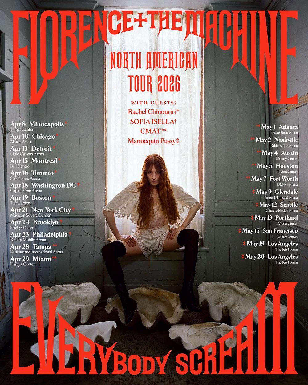 Florence + the Machine Announce 2026 'Everybody Scream' North American ...